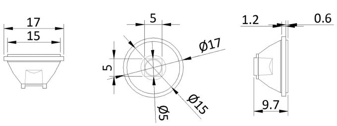 High Transmittance Single Lens, Uniform Facula for XML5050 LED